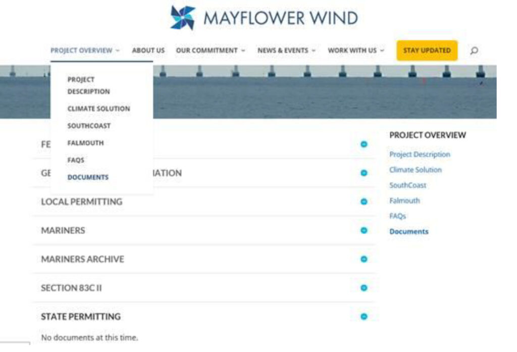 Mayflower Wind “Public Notice of Environmental Review” ENF access ...